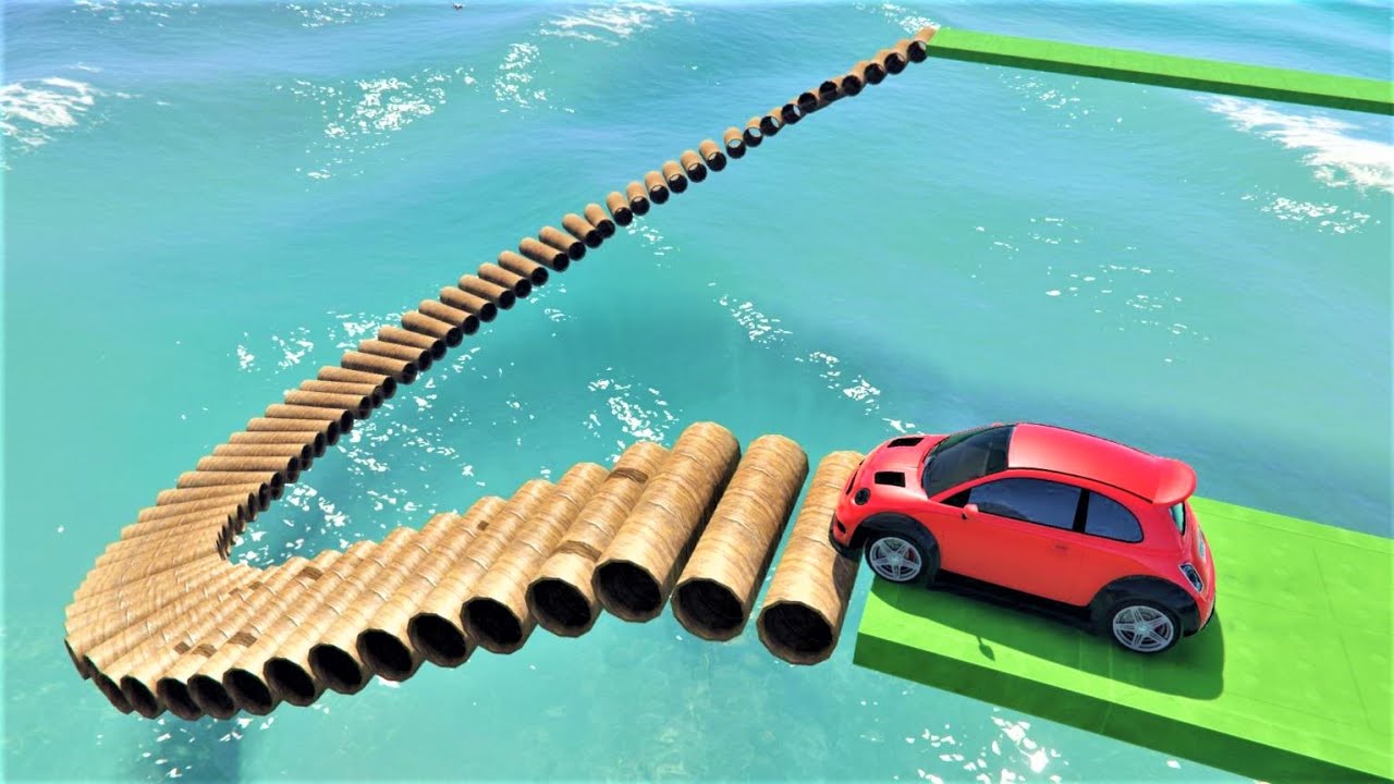 Ride On The Amazing Pipe Bridge Over Water GTA5! - YouTube