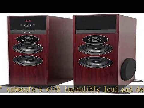 Rockville TM80C Cherry Powered Home Theater Tower Speakers 8" Sub/Bluetooth/USB - YouTube