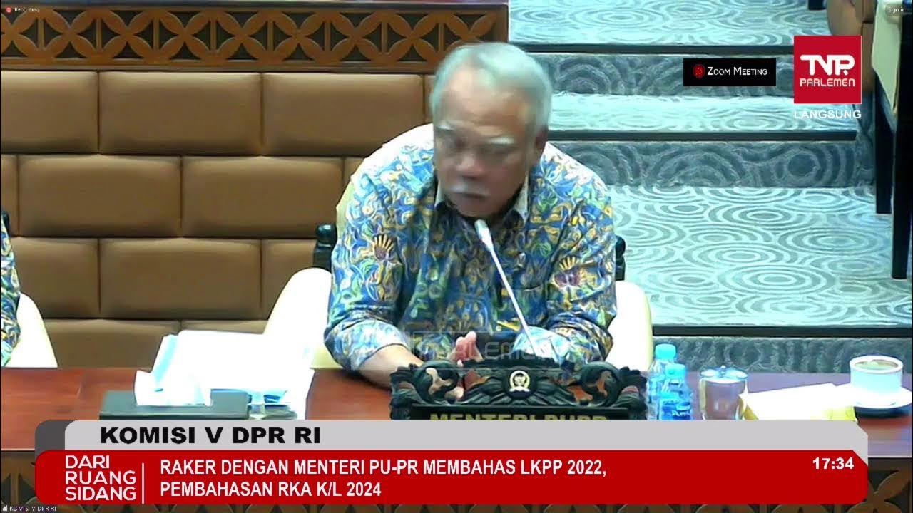LIVE STREAMING - KOMISI V DPR RI RAKER DENGAN MENTERI PUPR RI - YouTube