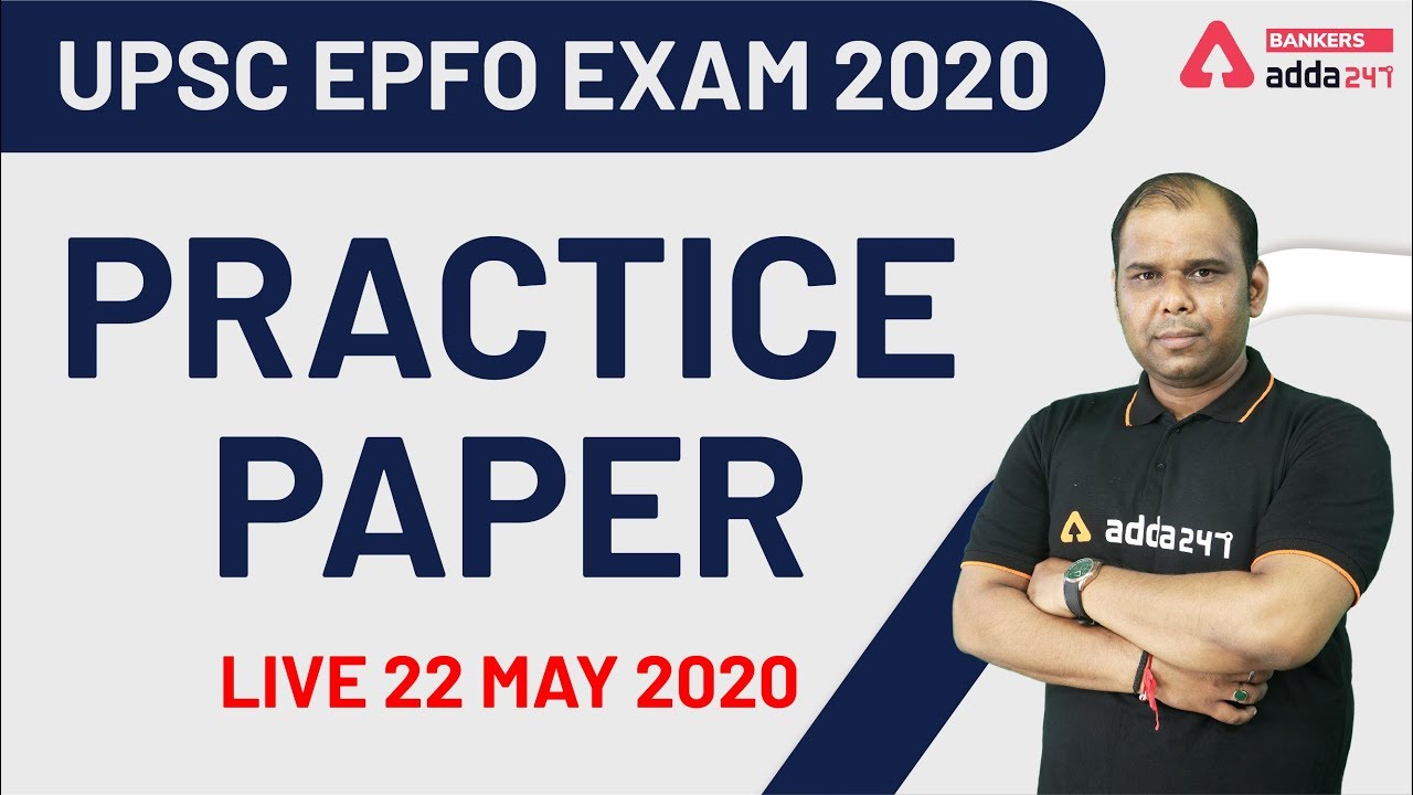 Practice Paper For Upsc Epfo Exam 2020 Youtube