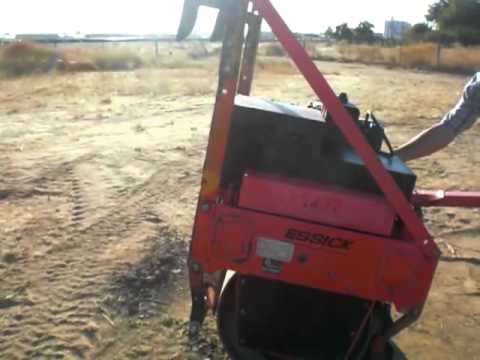 Essick asphalt paving roller - YouTube
