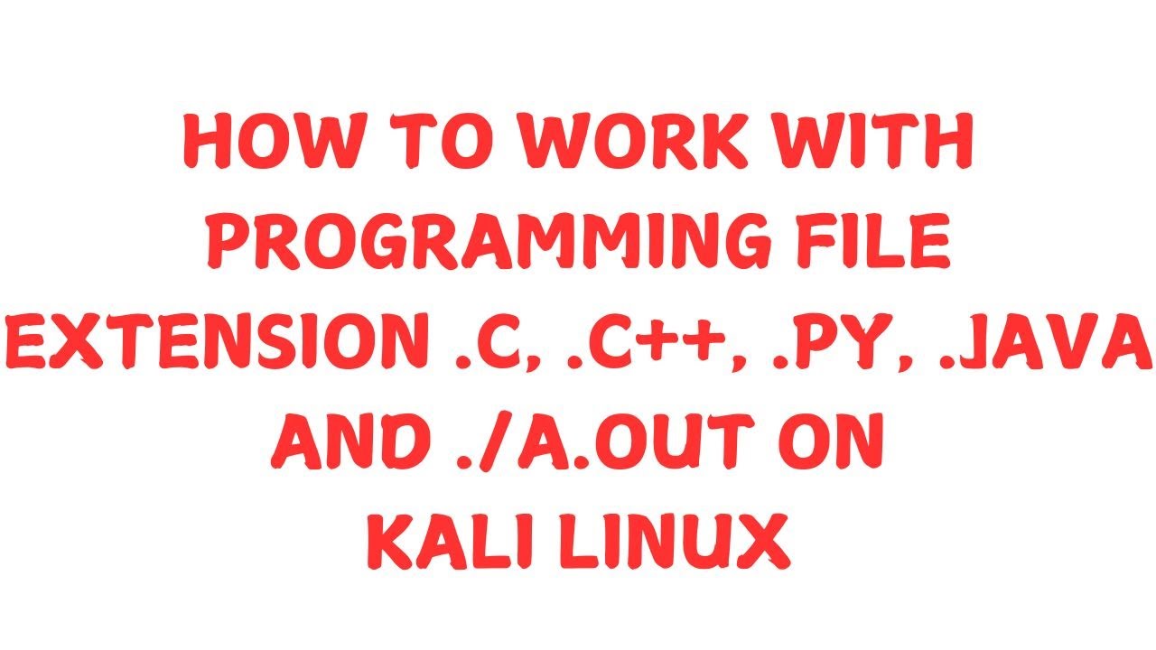 HOW TO WORK WITH PROGRAMMING FILE EXTENSION FOR C, C++, JAVA AND PYTHON ...