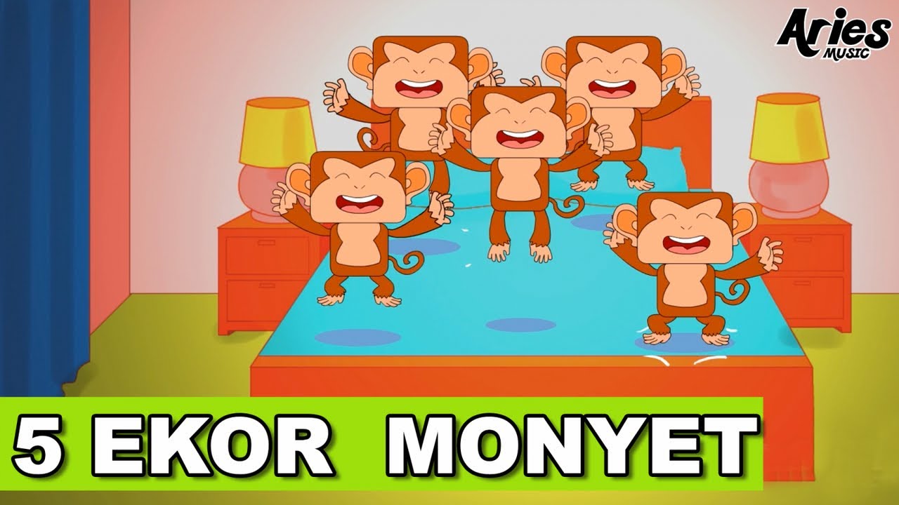Alif & Mimi - 5 Ekor Monyet (Animasi 2D) lagu kanak kanak - YouTube