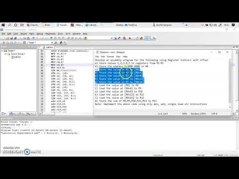 ARM7 - LPC2148 - Keil 4 - LDR and STR Instruction - Data Transfer - YouTube