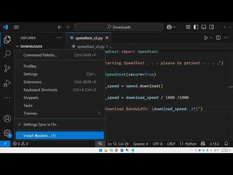 Python Speedtest Short Tutorial (In Class) - YouTube