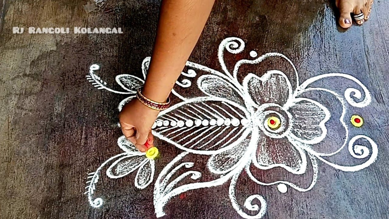 Daily Kolam Design 🌺 Beautiful Design Easy Method for Beginners 🌺 ...