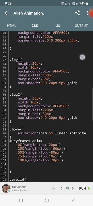 Alien Animation 👽 Using Coding Dlearner2498 Coding Dcoder Youtube