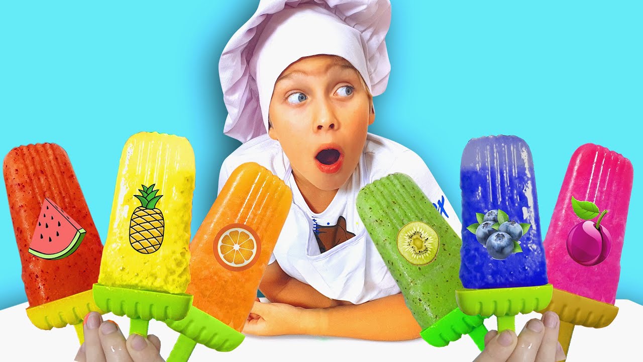 Lev makes fruit Ice Cream - YouTube