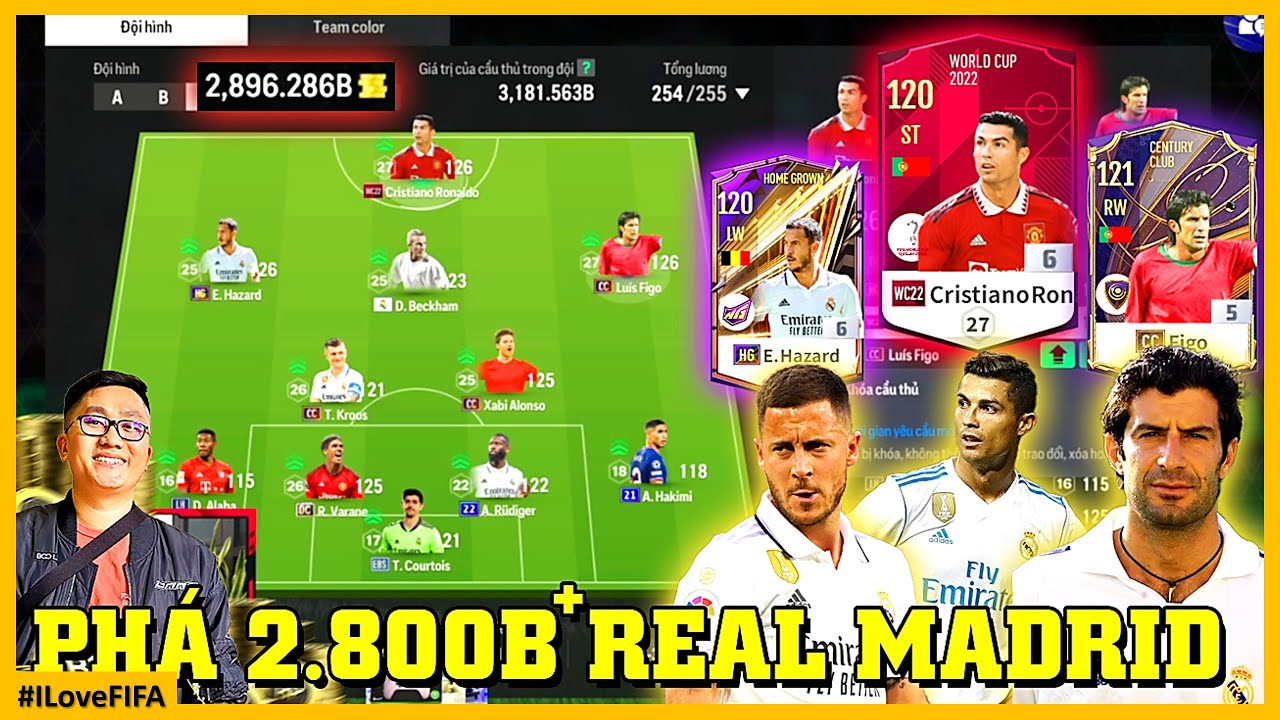 I Love Cầm 2900 Tỷ Build Team Color REAL MADRID Khủng Nhất FC ONLINE ...