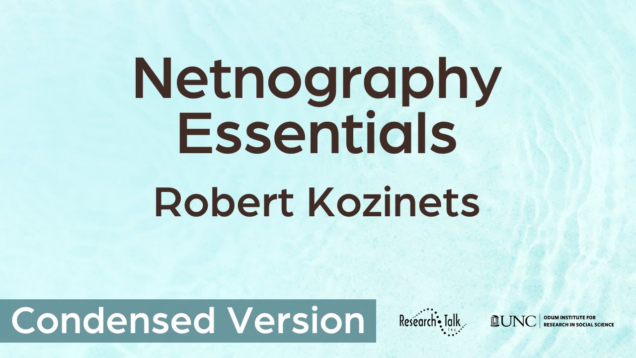 Netnography Essentials with Robert Kozinets - YouTube