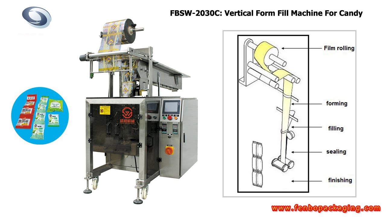 FBSW-2030C: Vertical Form Fill Machine For Candy - YouTube