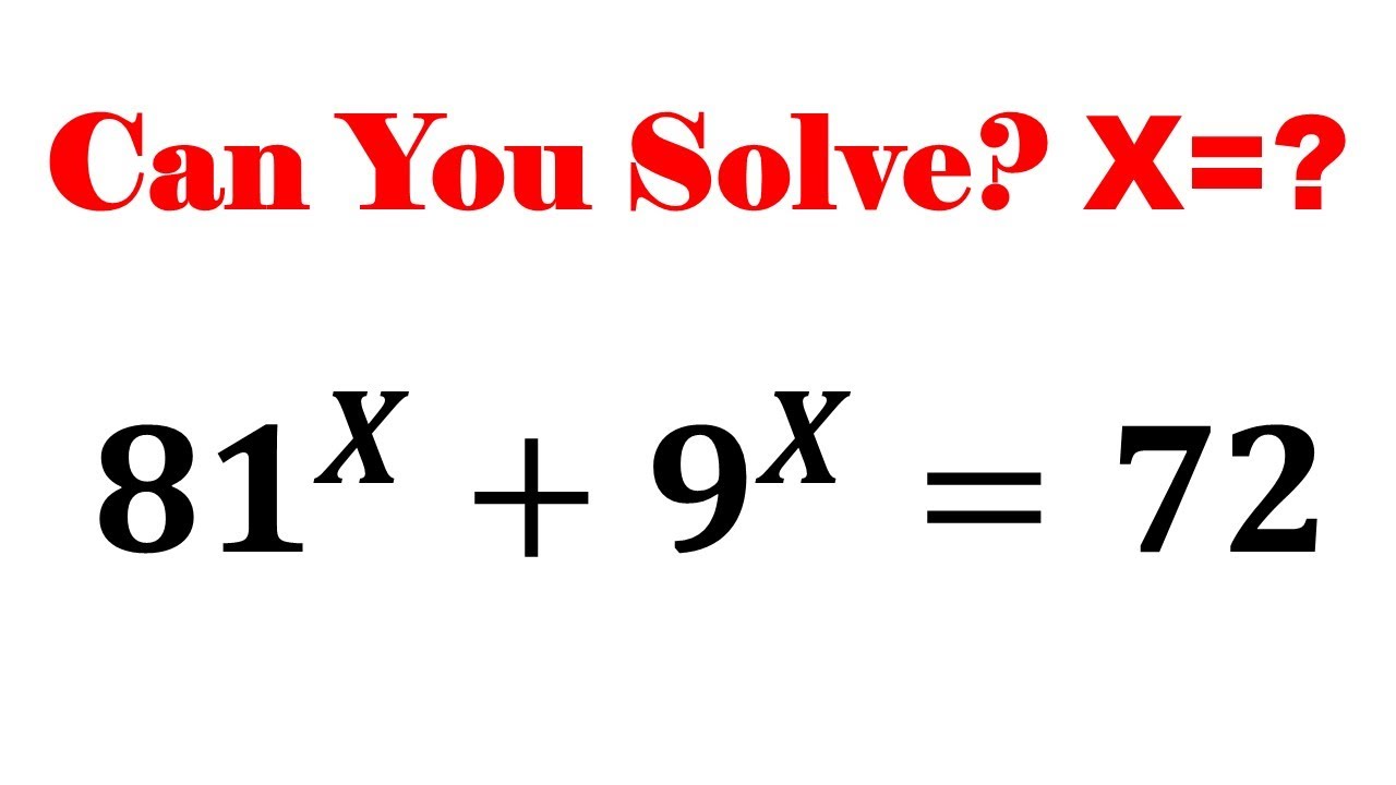 Find "X" in this Nice Exponential Equation | Math Olympiad Questions ...