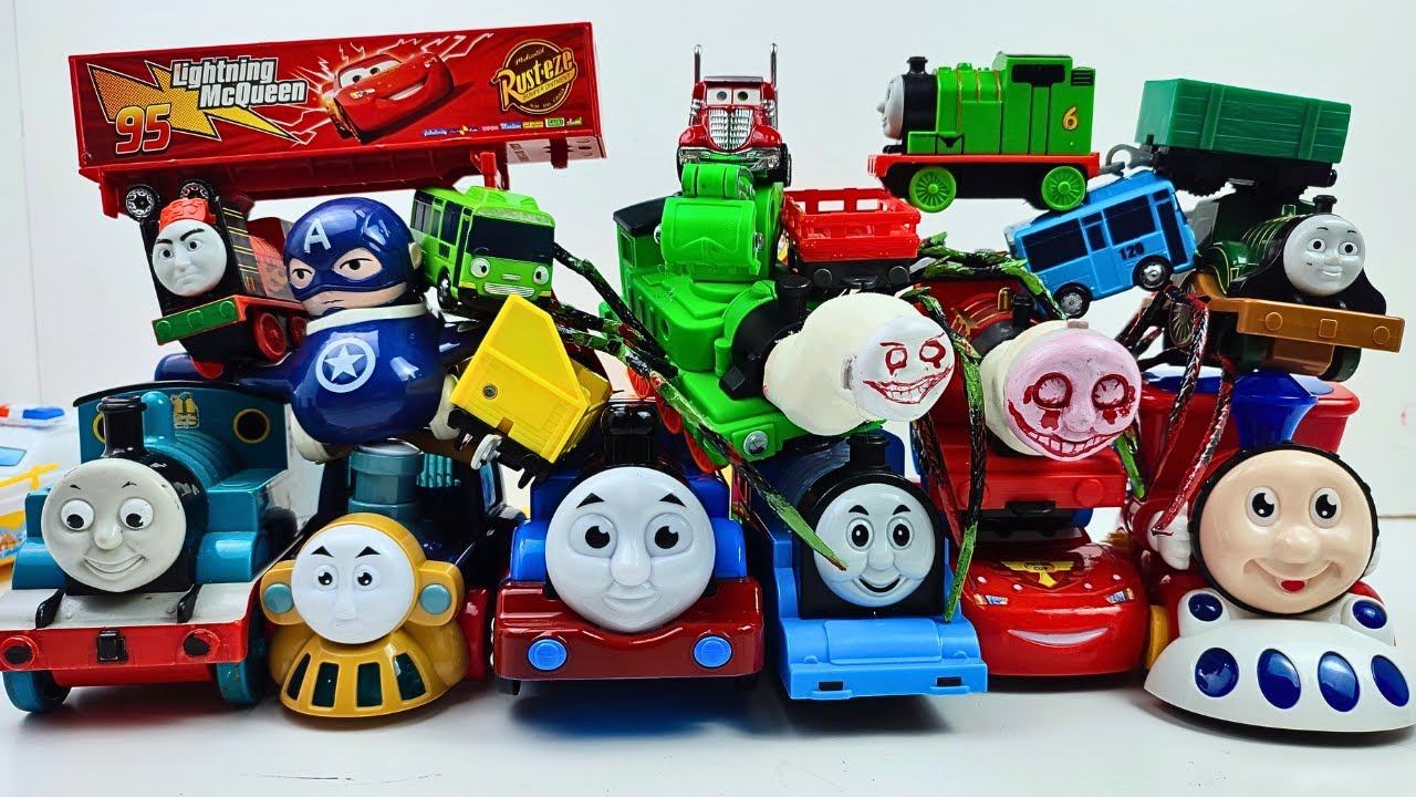 various train toys| cartoon train, thomas train, robot thomas, funny ...
