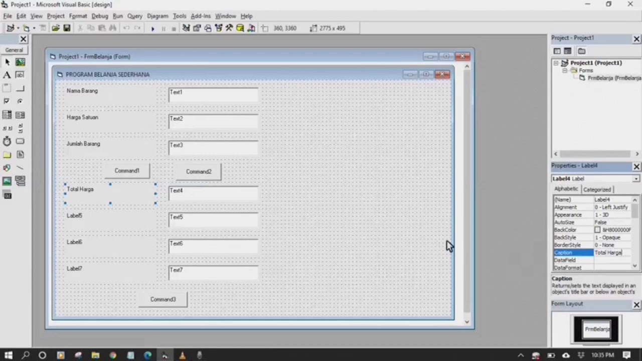 Program Belanja Sederhana pada Microsoft Visual Basic - YouTube