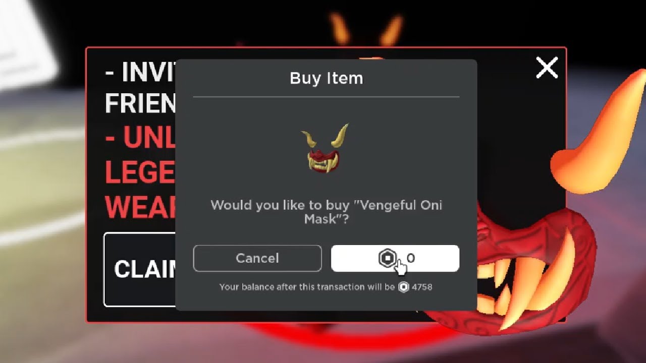 I SNIPED THE VENGEFUL ONI MASK (FREE ROBLOX UGC) - YouTube