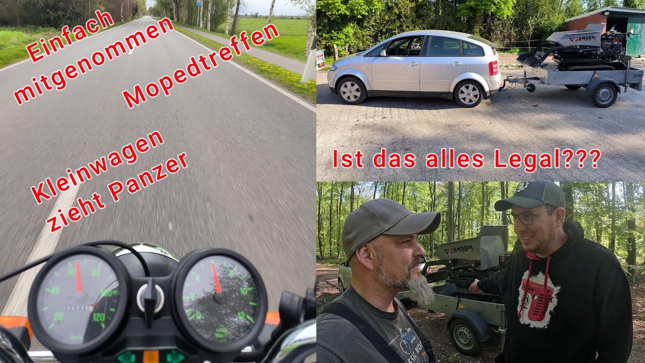 Einfach mitgenommen Vlog | Moped-Tour | Panzer mit A2 ziehen!? - YouTube