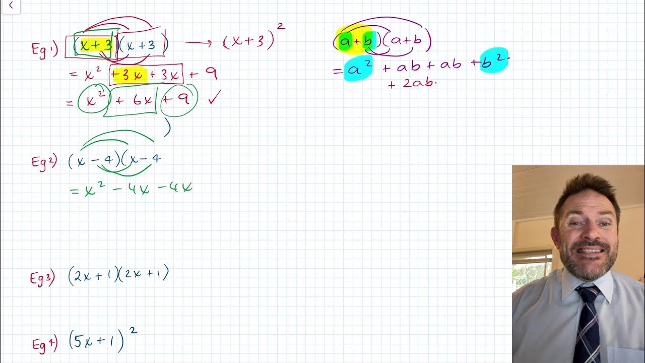 Expanding perfect squares - YouTube