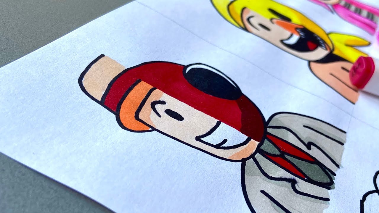 How to draw Roblox origin of the rainbow friends - Red & Yellow & Pink ...