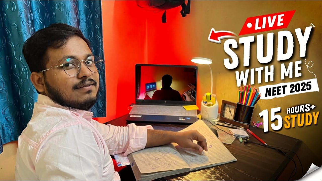 LIVE STUDY WITH ME DAILY 15-HRS+ 🧑‍💻| Live Neet Study | NEET | JEE | BOARD | UPSC | 152 DAYS ...