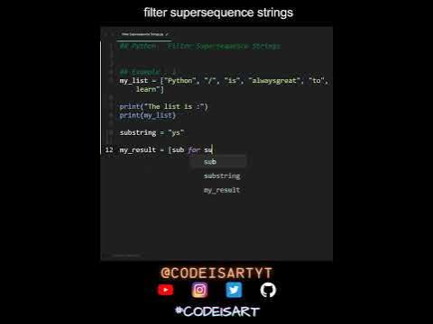 Filter Super Sequence strings in Python | Python Examples |Python Coding Tutorial | Interview ...