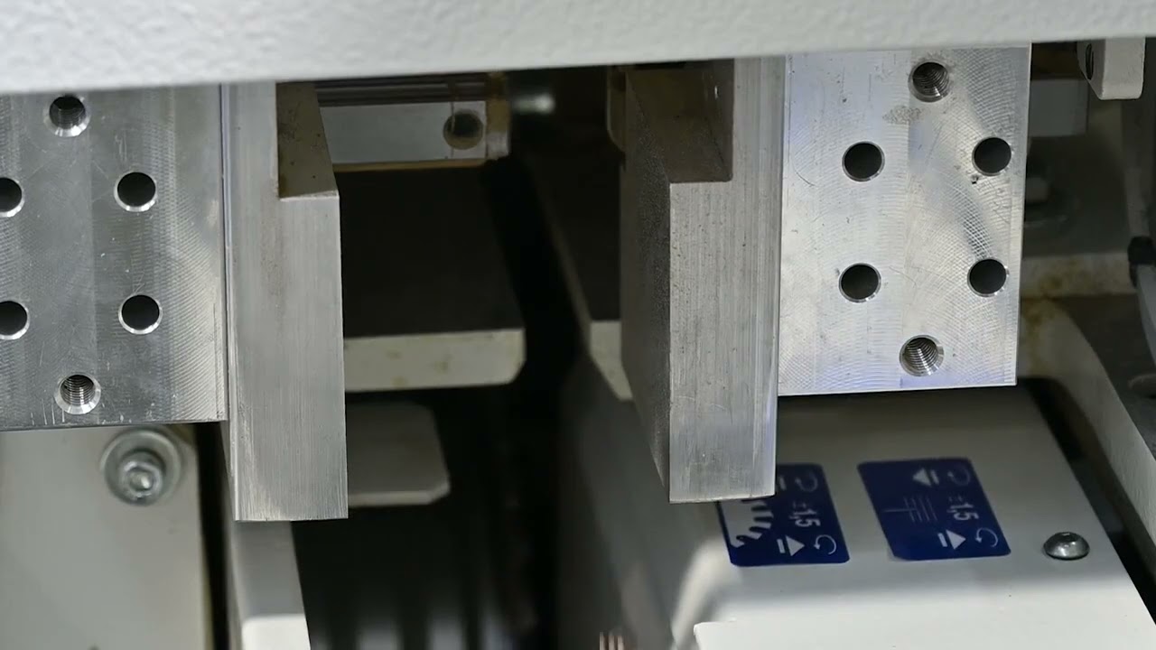 SCM gabbiani p80 automatic single blade beam saw 1 - YouTube