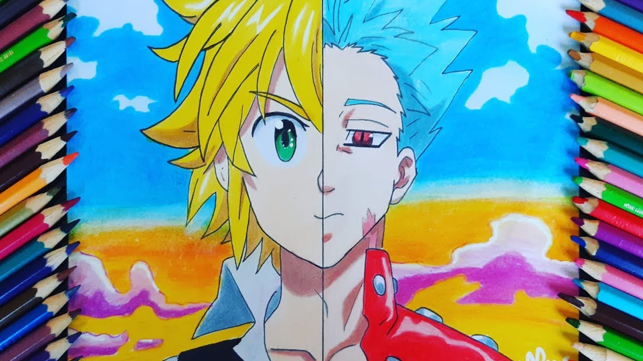Como Desenhar Meliodas / Ban - ( Nanatsu no Taizai ) - YouTube
