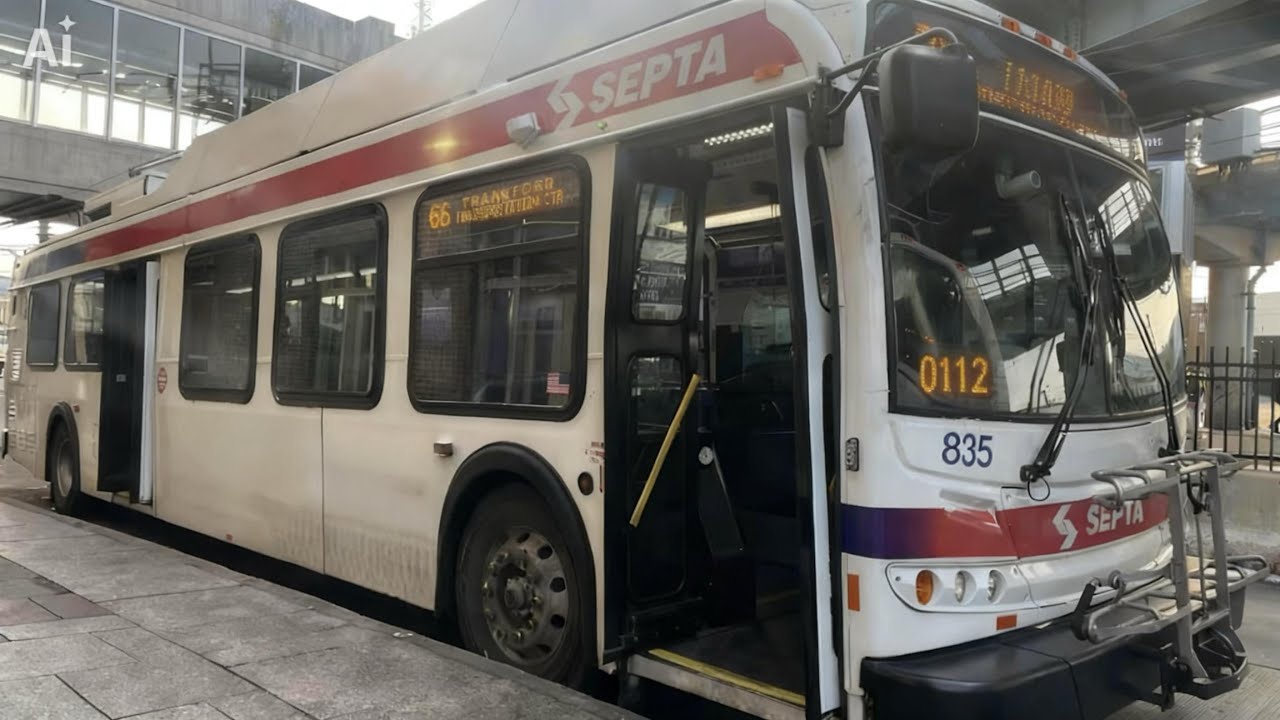 SEPTA Route 66 to Gregg St Full Route - 2008 New Flyer E40LFR #835 ...