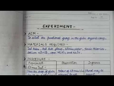 How to write Functional group detection in practical file (2.PHENOL ...