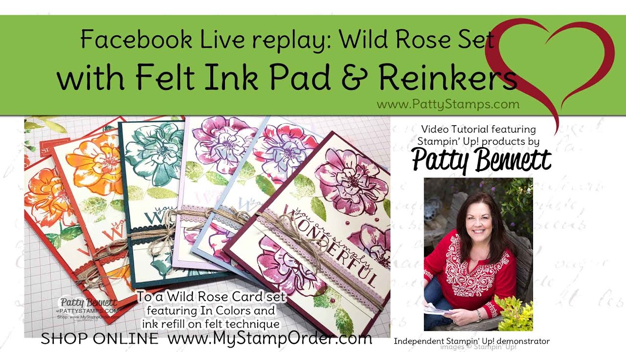 Wild Rose Cards with Felt Pad and Ink Refills Stampin Up - YouTube