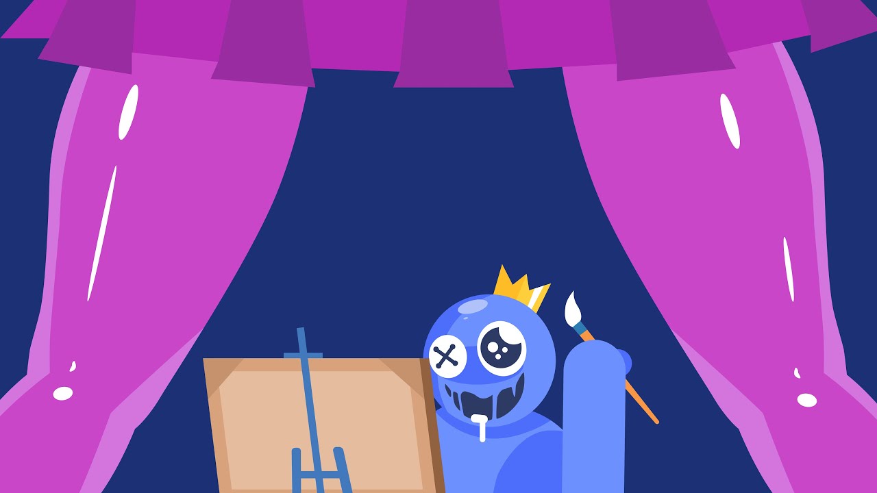 Blue Draws Pink Girl | Rainbow Friends Animation - YouTube