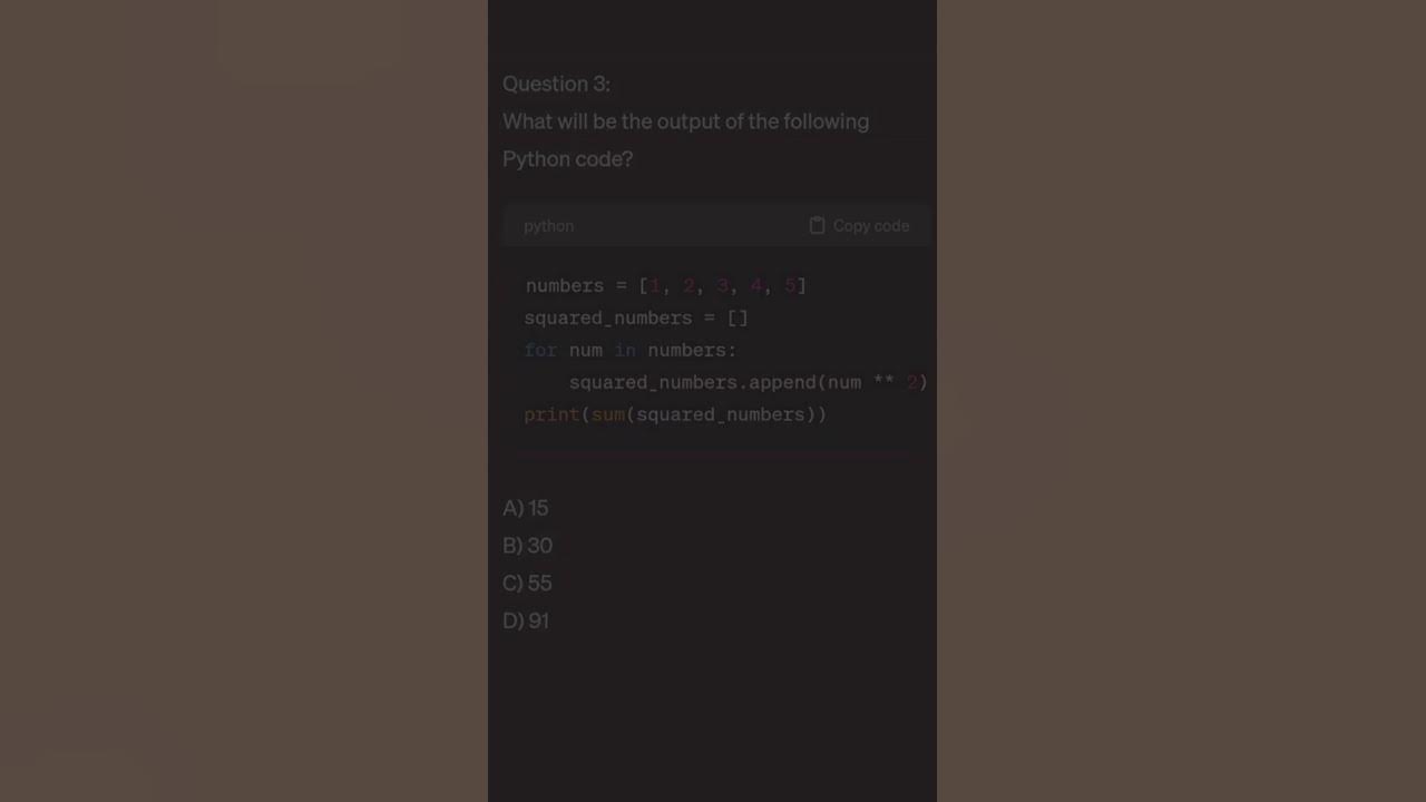 🔄test Your Loops Knowledge Python Questionsprogramming Pythonquiz Pythonprogramming Youtube 