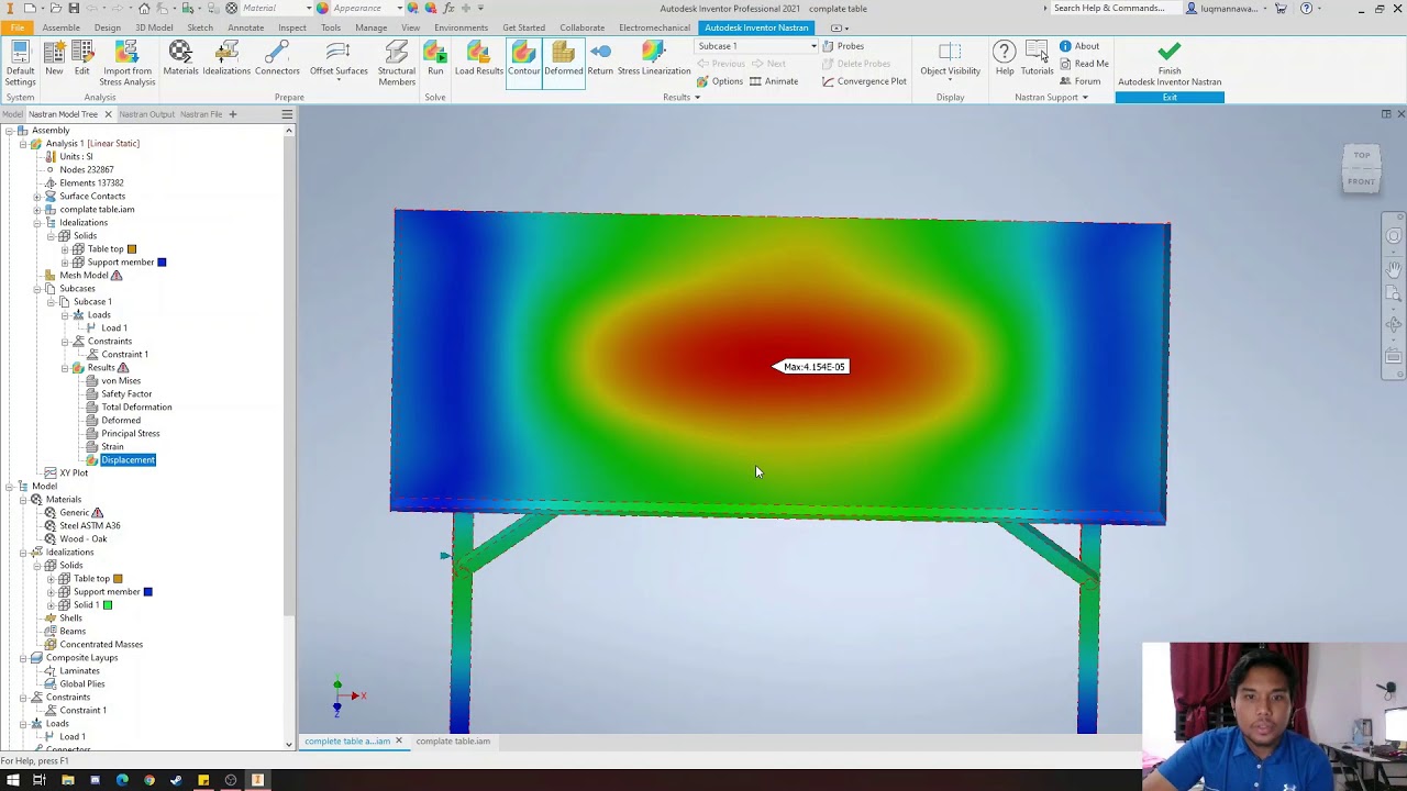 BMM3563 FEM( Foldable Table Nastran Analysis) MA19036 & MA19032 - YouTube