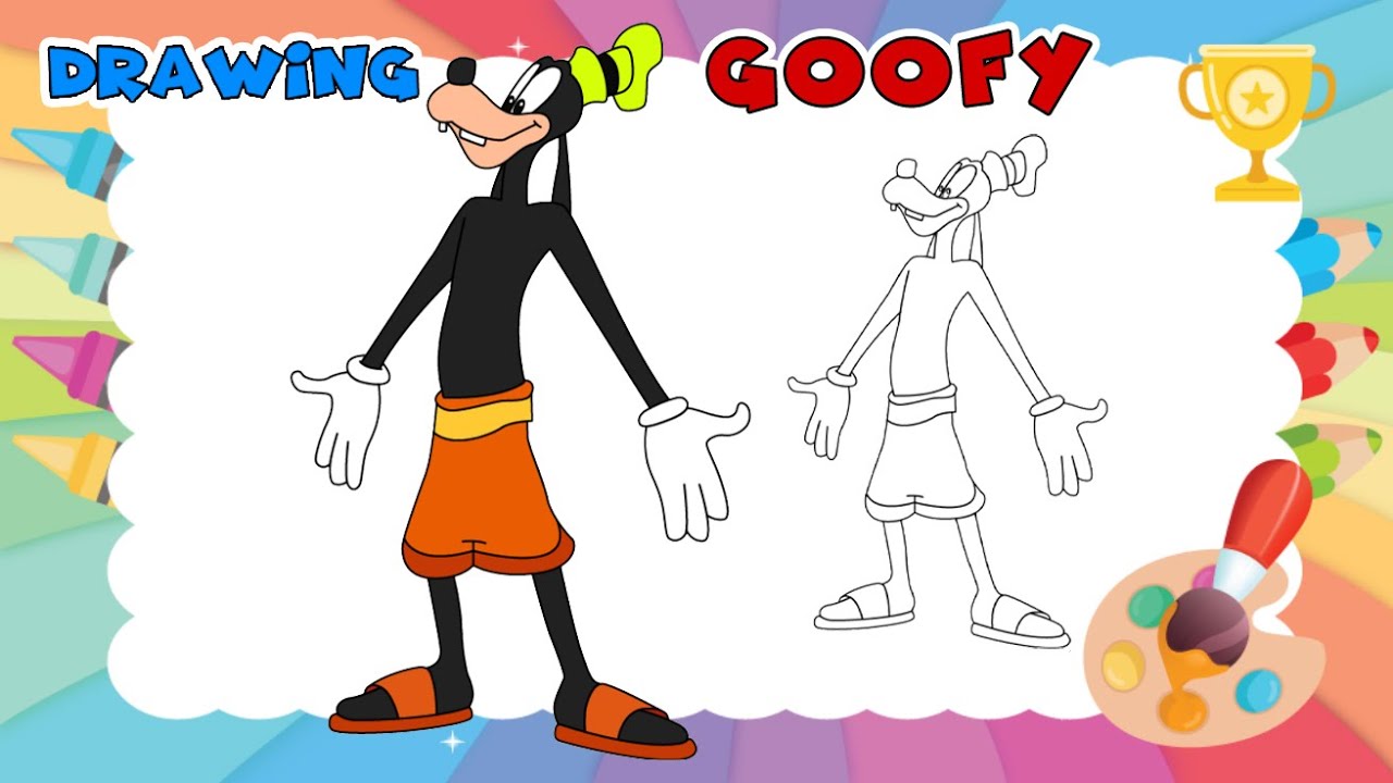 How to draw Goofy from Mickey mouse - YouTube