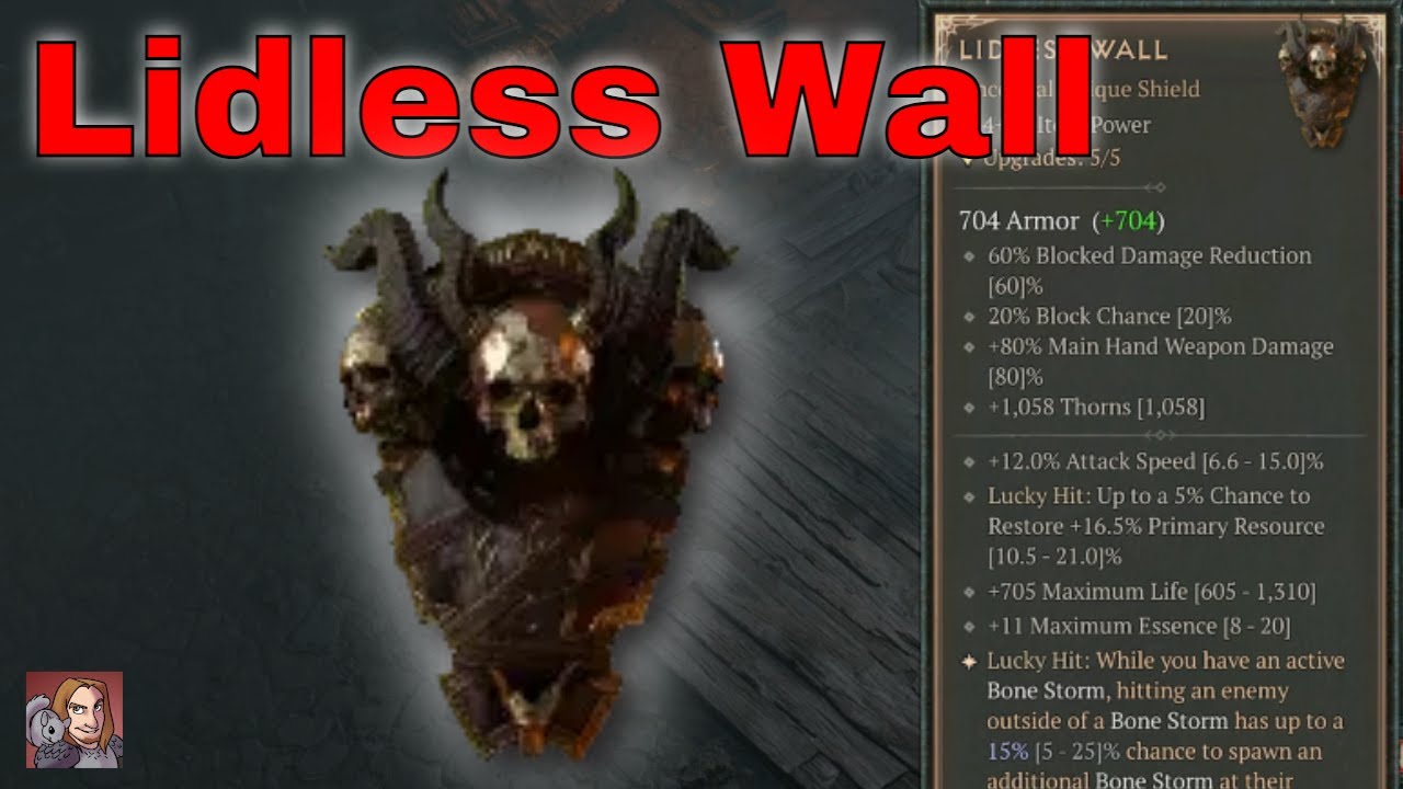 Diablo IV Unique Items - Lidless Wall (Shield)[Patch 1.22] - YouTube