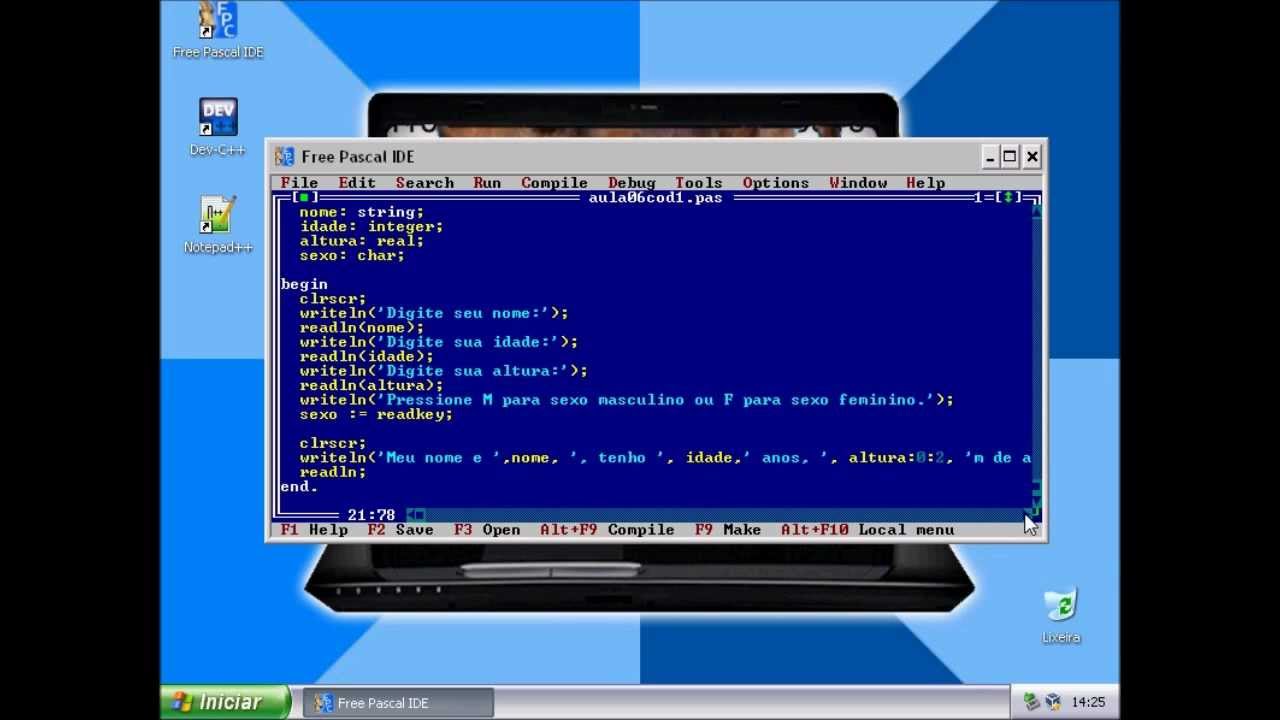 Curso Lógica de Programação - Aula 06 - Entrada na prática (Pascal ...