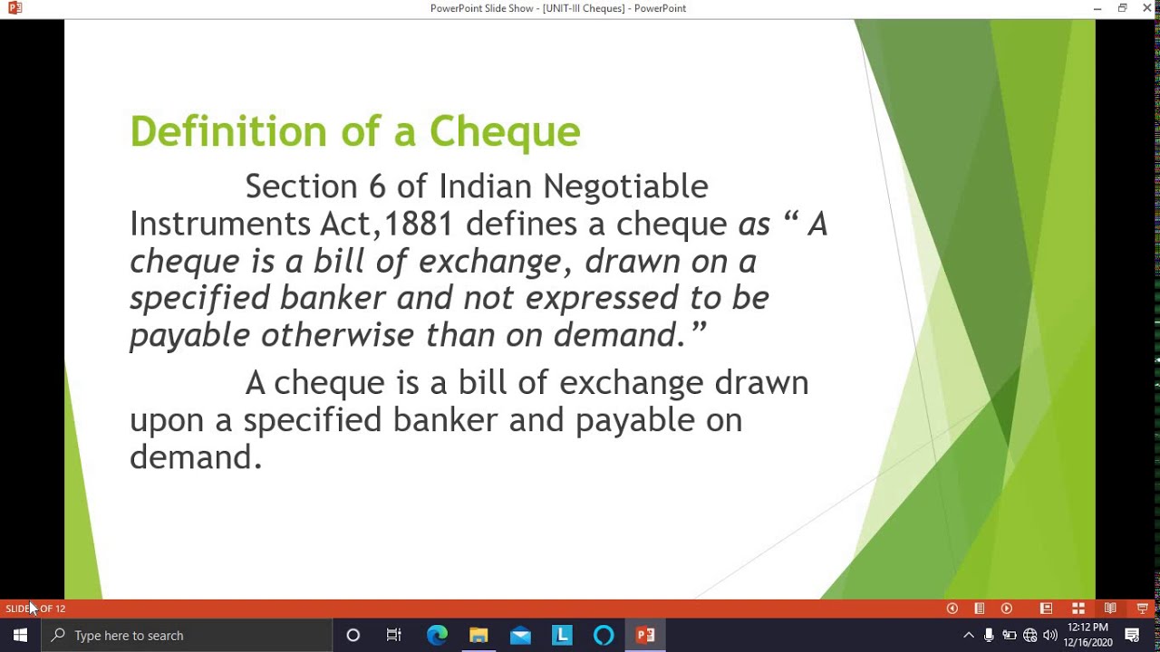 Unit III Definition Of Cheque YouTube unit-iii-definition-of-cheque-youtube
