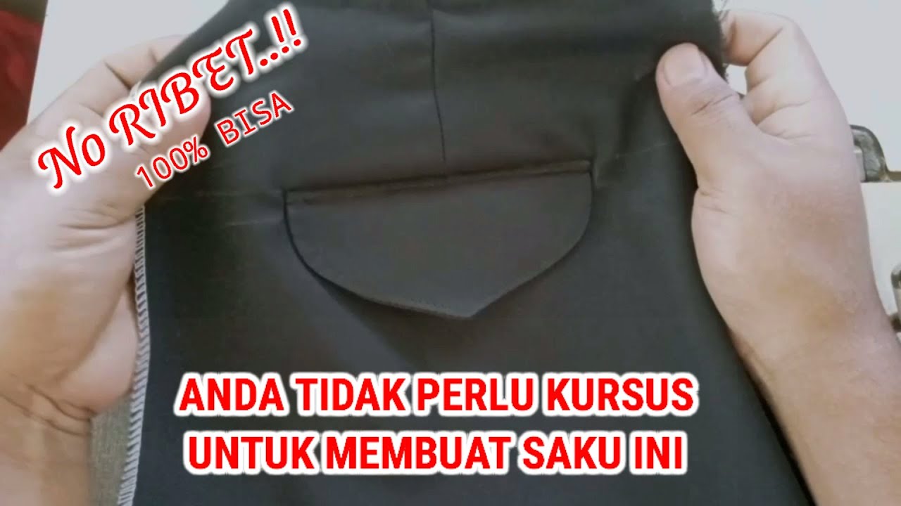 CARA MEMBUAT SAKU TUTUP CELANA BELAKANG#sewing - YouTube