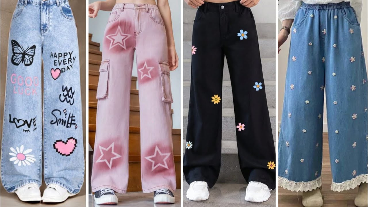 Trending Jeans Designs 2025 ️‍🔥 | Baggy Pants For Girls | Plazo Jeans ...