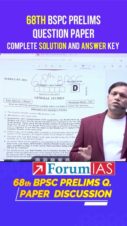 68th BPSC PRELIMS 2023 QUESTION PAPER ANSWER KEYS | 68th BPSC Prelims | #shorts #viral - YouTube