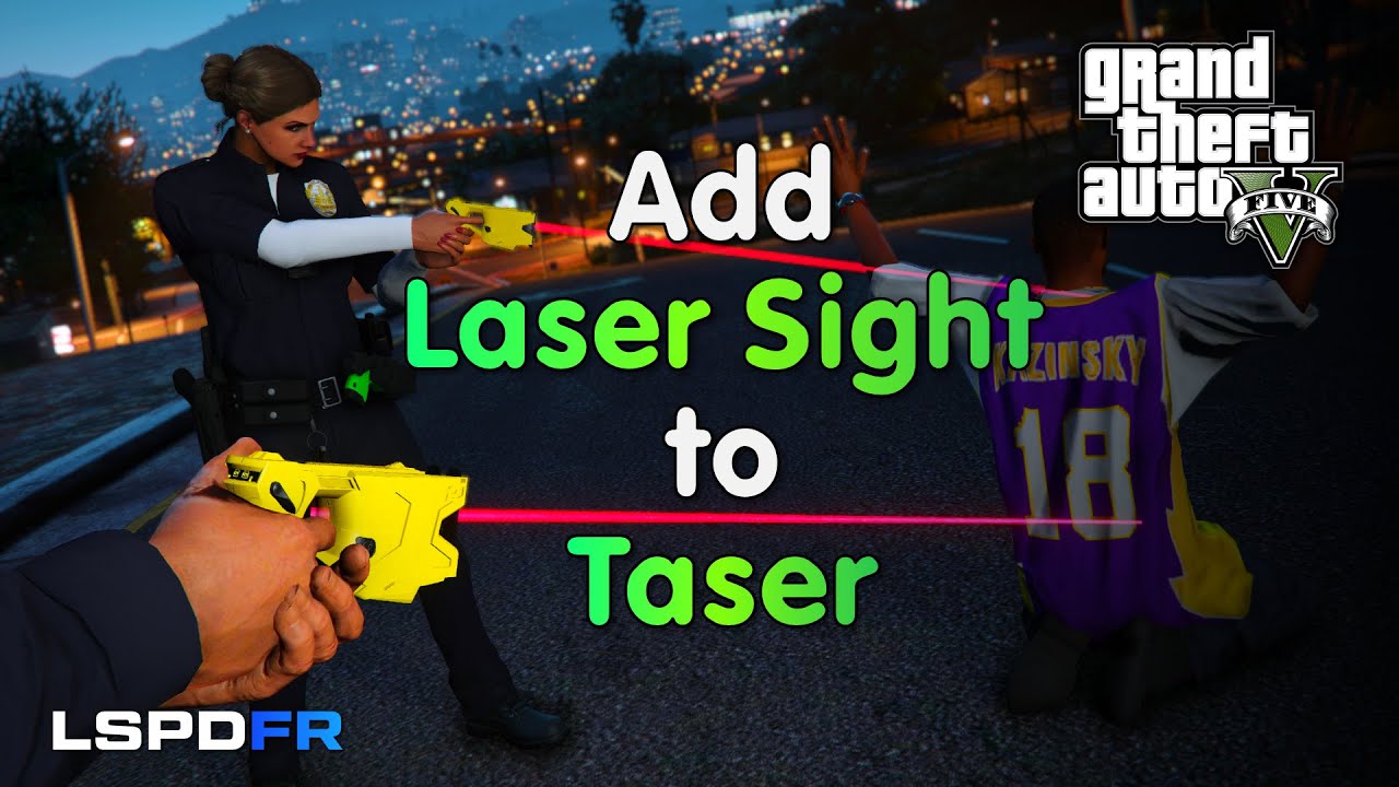 How to Add Better Laser Sight Attachment to Taser | GTA5 LSPDFR Modding ...