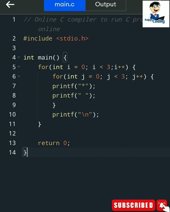 Printing '*' pattern using two dimensional array in tamil #happycoding #cprogramming #arrays # ...