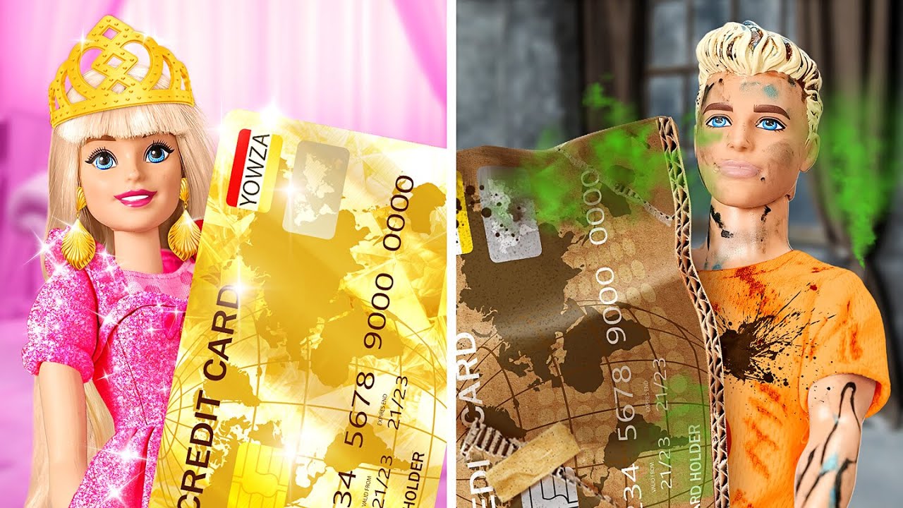 BARBIE vs KEN EXTREME MAKEOVER CHALLENGE || Cool Crafts & DIY by 123 GO ...