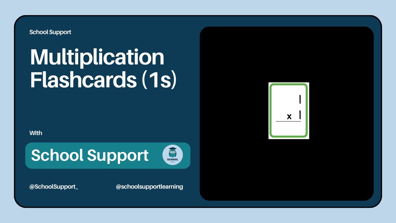 School Support - Flashcard Multiplication (Ones) - YouTube