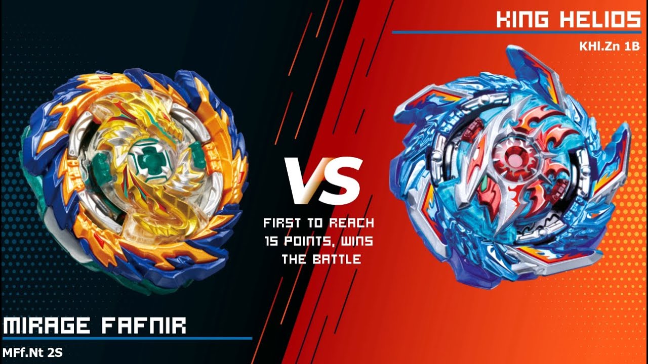 MIRAGE FAFNIR vs KING HELIOS | Free vs Hikaru | Beyblade Superking ...