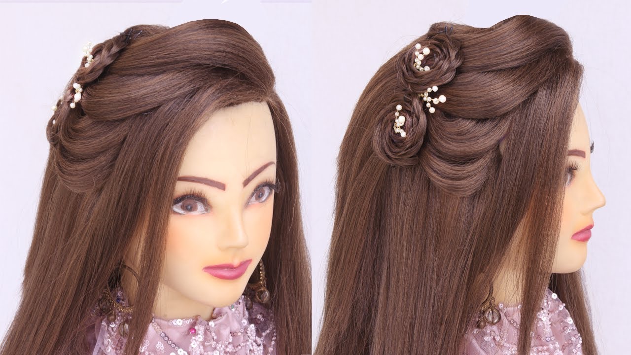 easy open hairstyles for girls l flower braid hairstyles l Perfect PUFF hairstyles l front ...