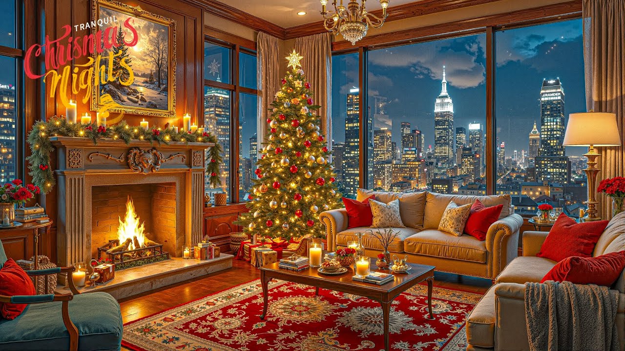 Peaceful Christmas Piano by Fireplace 🔥 Cozy Christmas Music 🎅 Quiet ...