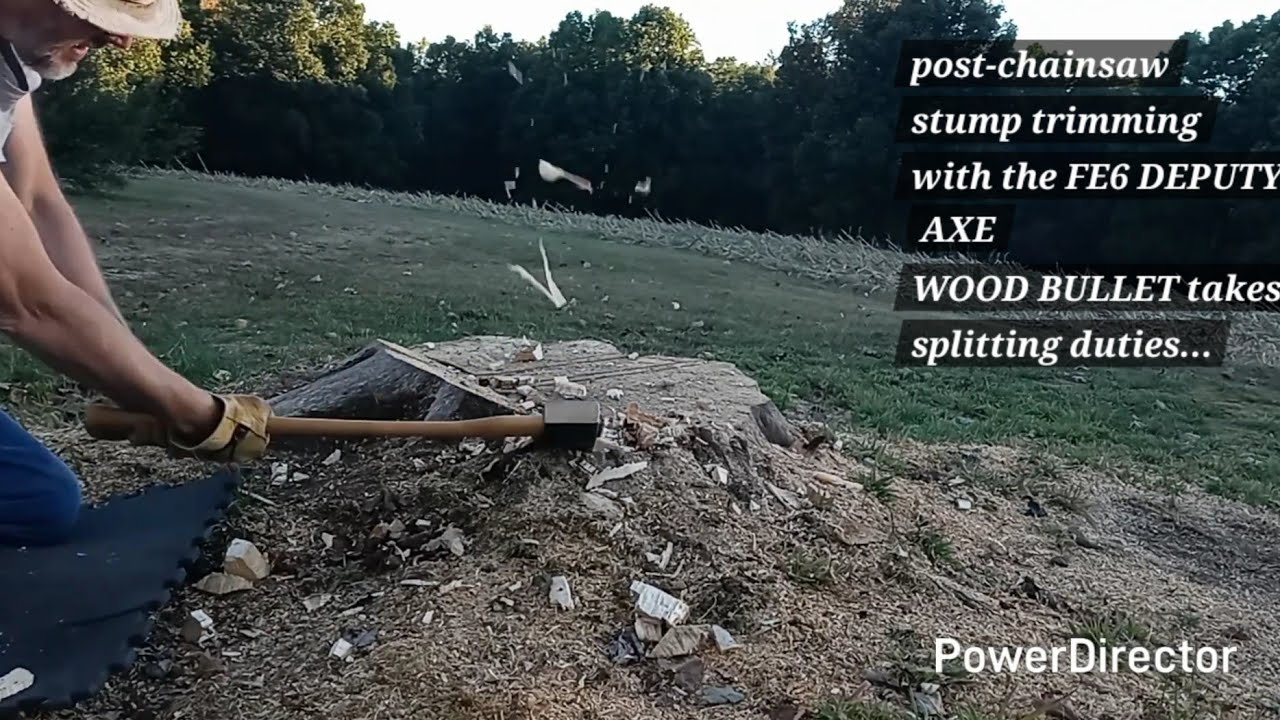 FE6 DEPUTY axe AND WOOD BULLET axe WORK A STUMP - YouTube
