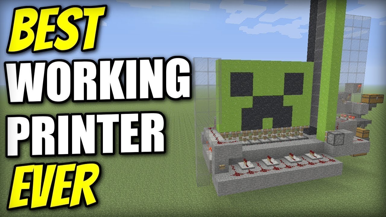 Minecraft: Working printer no modes or command blocks! - YouTube