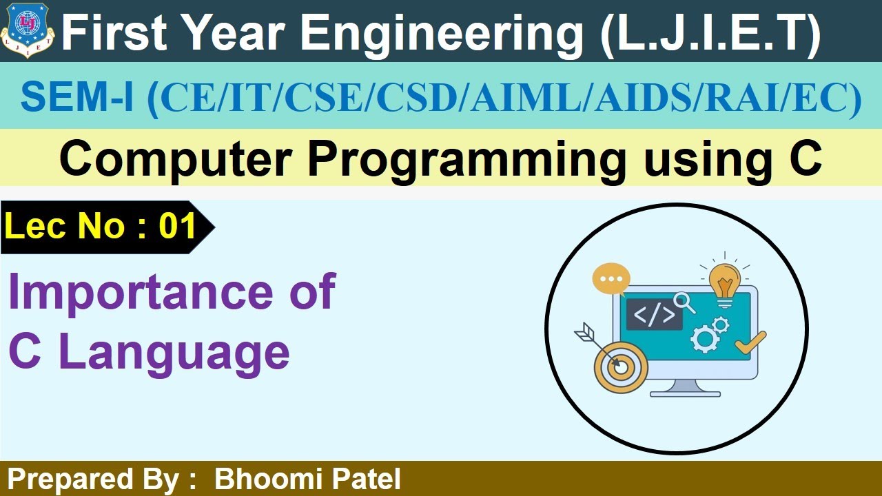 Lec 01 Importance Of C Language Computer Programming Using C First lec-01-importance-of-c-language-computer-programming-using-c-first