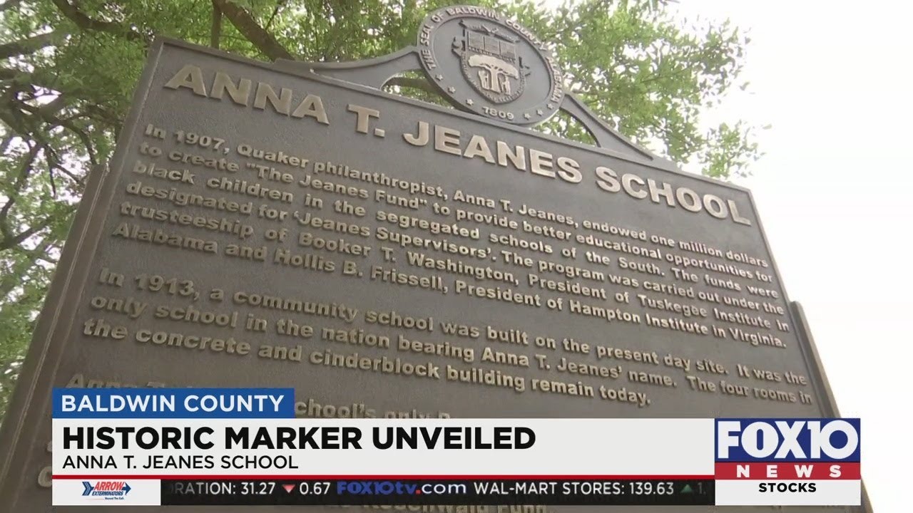 Historic marker at Anna T. Jeanes School - YouTube